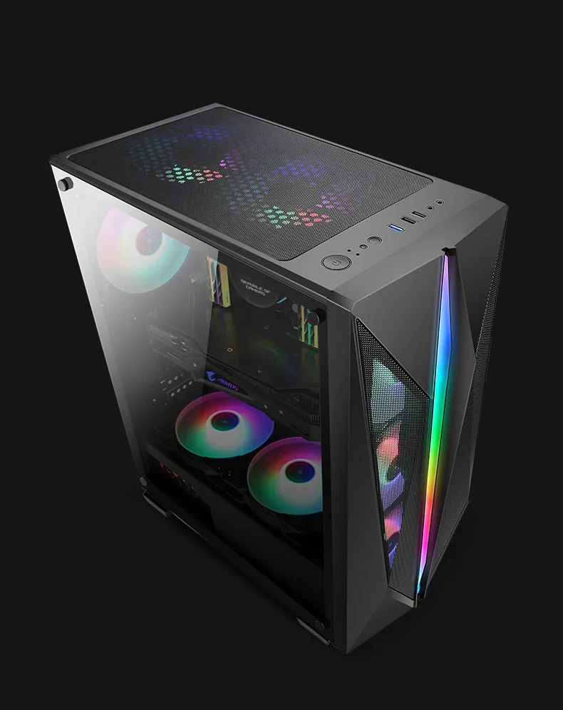 Desk RGB ATX PC Case Table Computer Gaming Case and Desk Two in One ...