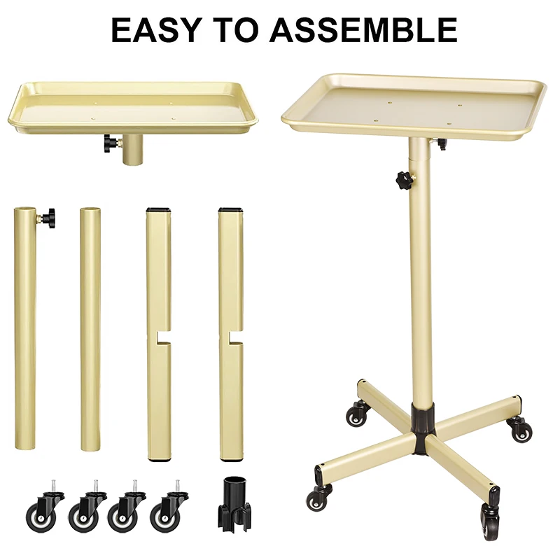 Hairdressing Trolley Tray with Wheels & Adjustable Height: 50 Pieces ...