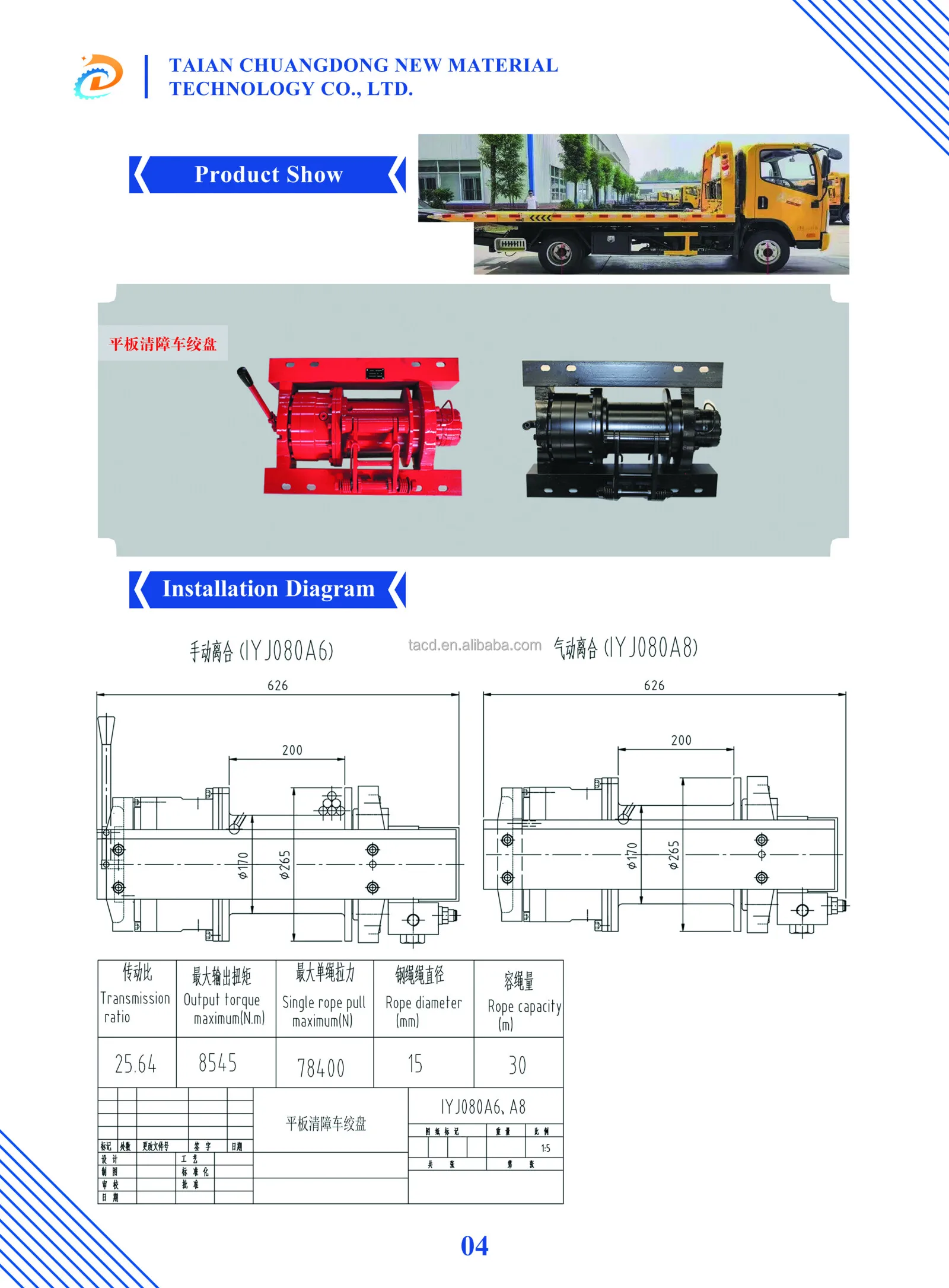 Hydraulic Winch 10000lbs 20000 Lb 30000lb 40000 Lbs 8ton 10 Ton 15 Ton ...