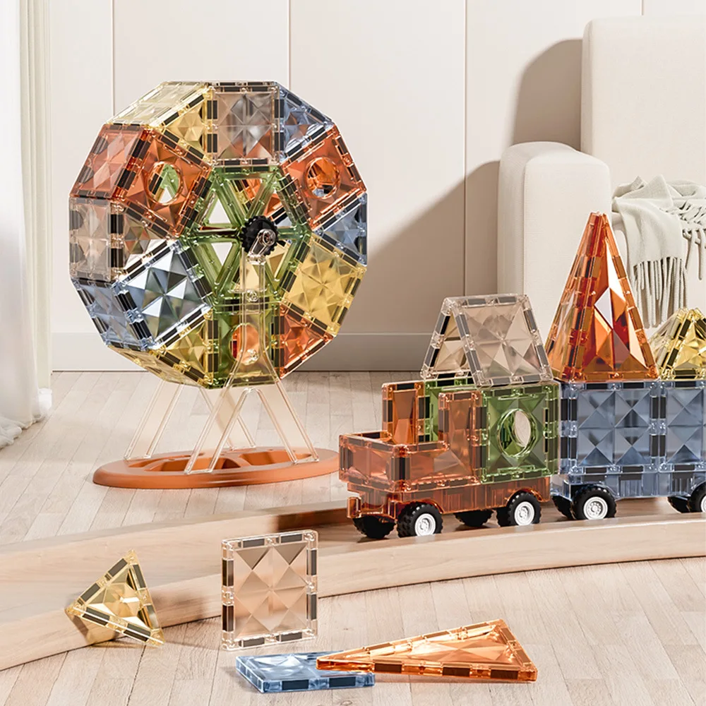 Educational diy assembly diamond magnet construction building blocks ...