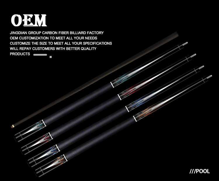 No.56 Ling Custom Pool Cue Factory-made 1/2 Split Tip 12.4mm & 12.9mm ...