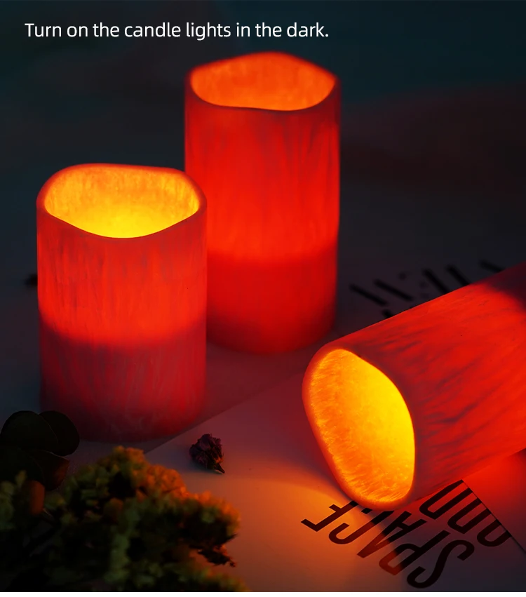 Led Electronic Candle Lamp Paraffin Crystalline Wax Plastic Large ...