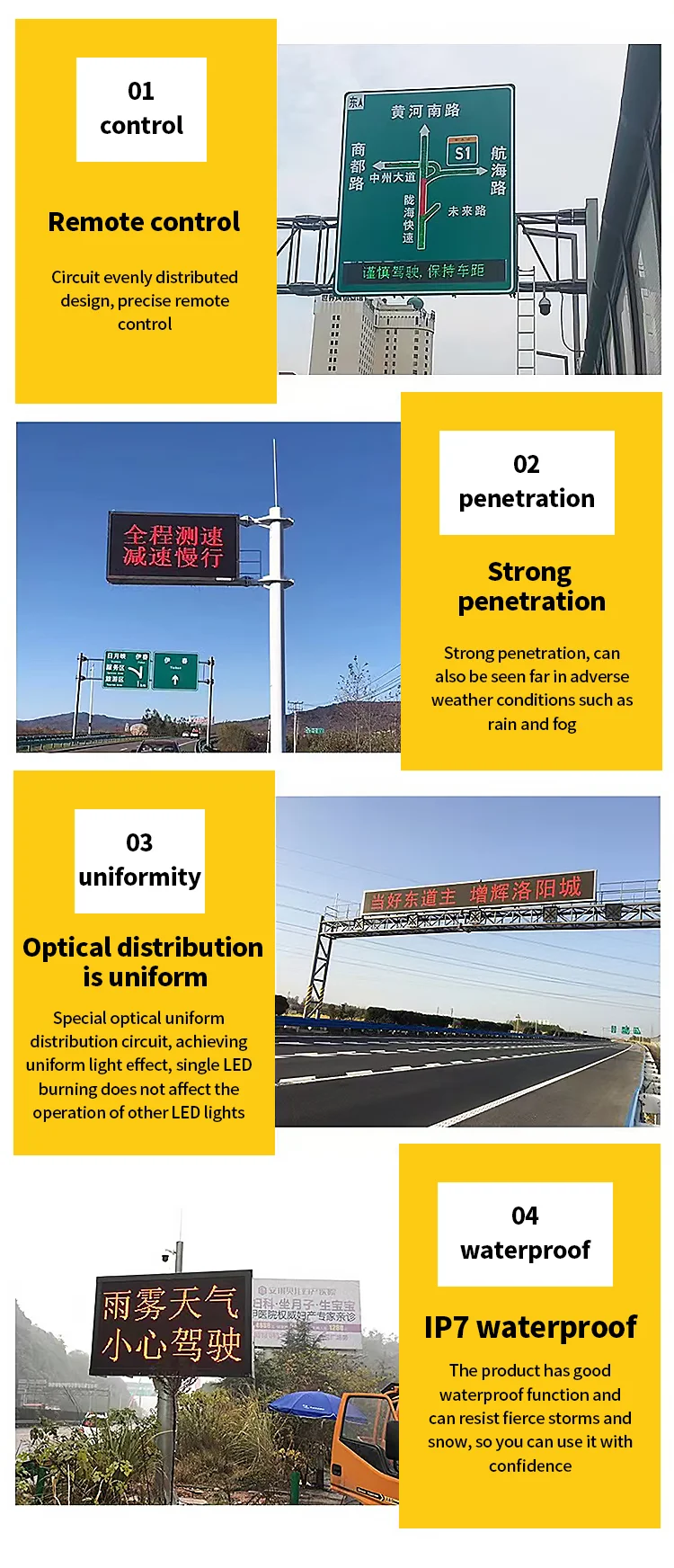 Road Sign Board VMS Road Sign Led Display VMS Traffic Board Screen Led ...
