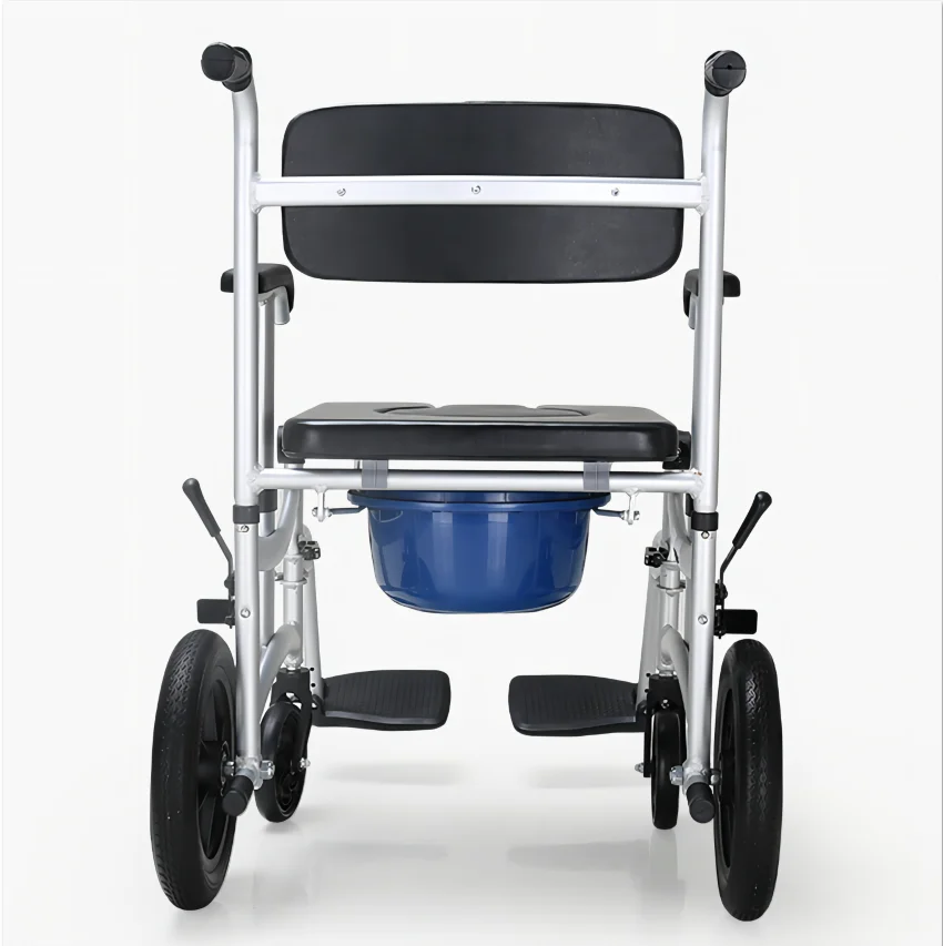 Handicapped Aluminum Adjustable Commode Wheelchair With Bedpan For ...