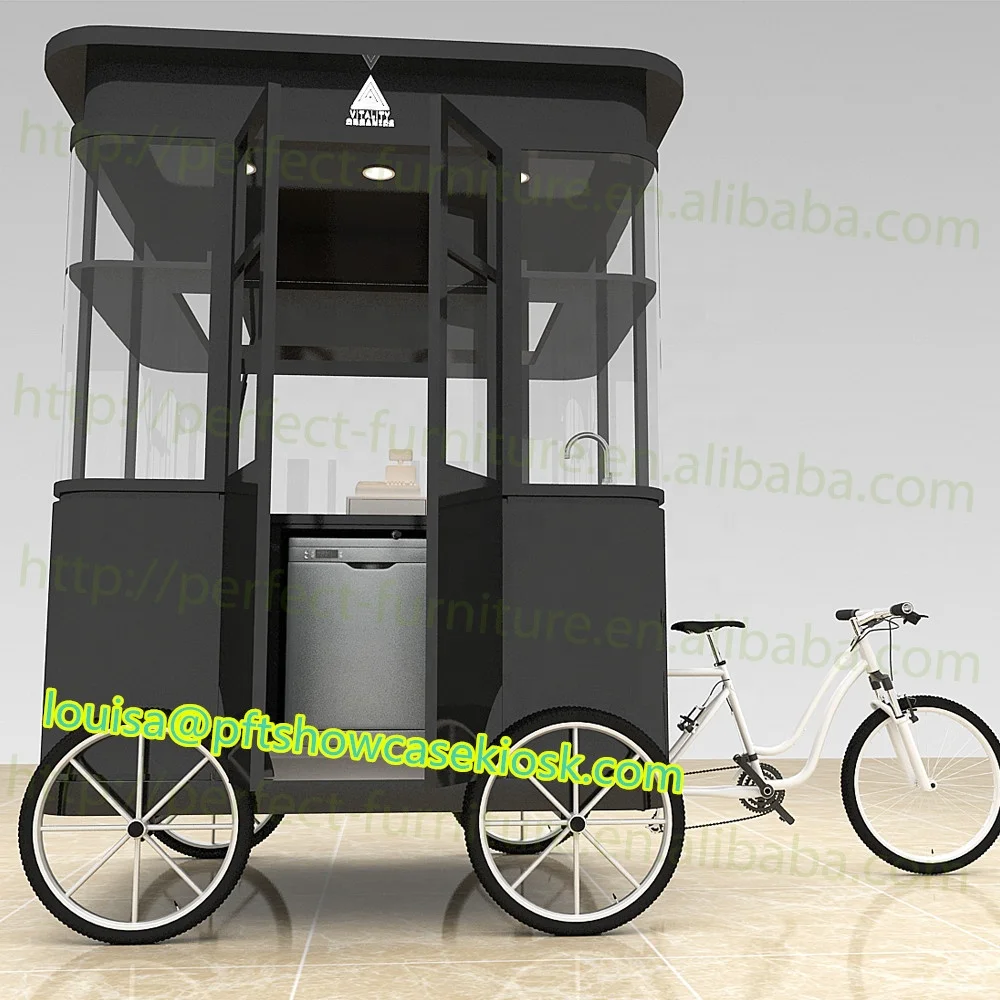 Mobile Bike Food Coffee Cart for Outdoor Use - Modern Coffee Shop ...