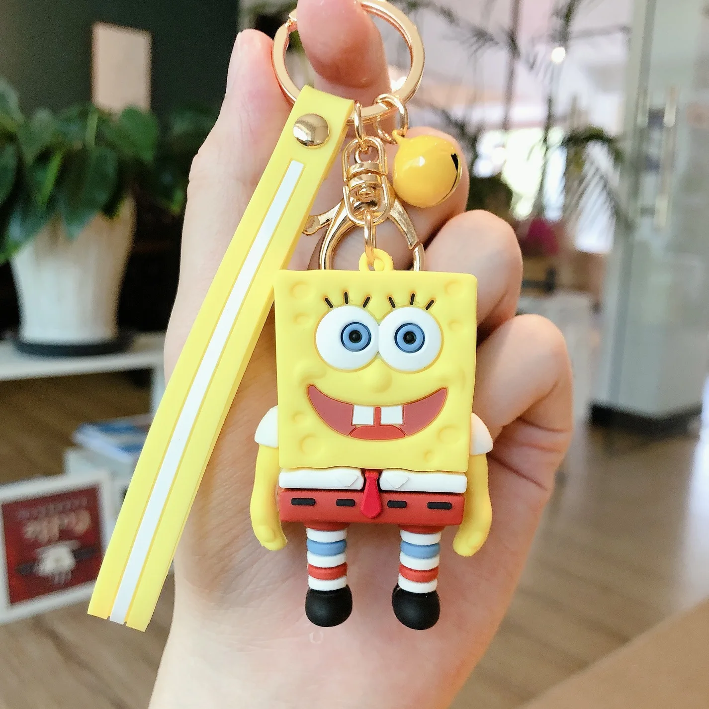 Cartoon Creative Pvc Spongebob Stereo Doll Key Chain Bag Pendant Cute ...