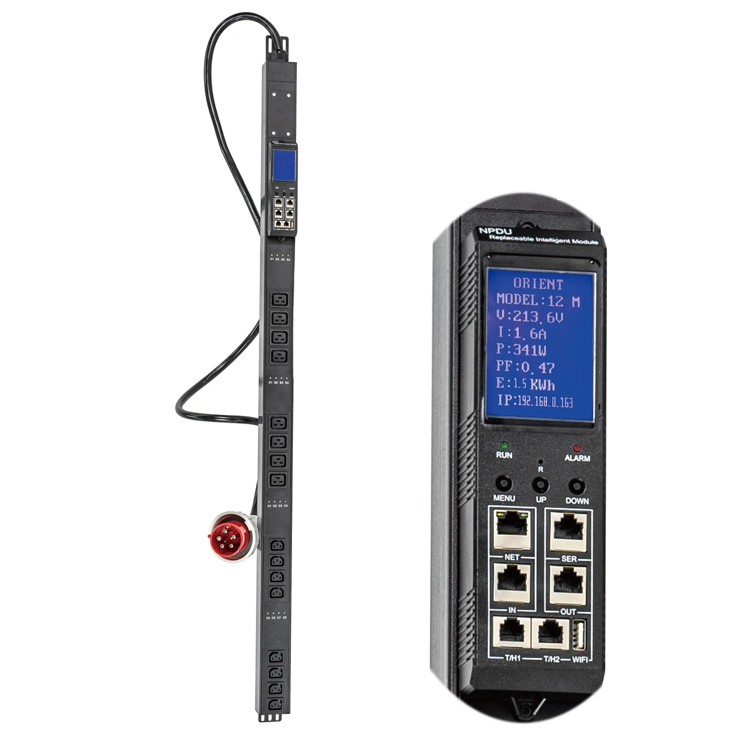 Gwgj 380v 415v 63a Rj45 3phase Rack Mount Metered C13 C14 Ip Pdu 240v ...