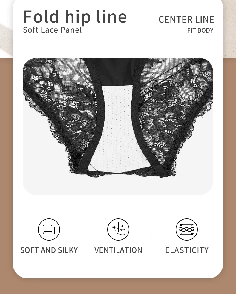 High Waisted Body Shapers Plus Size Lace Women Briefs