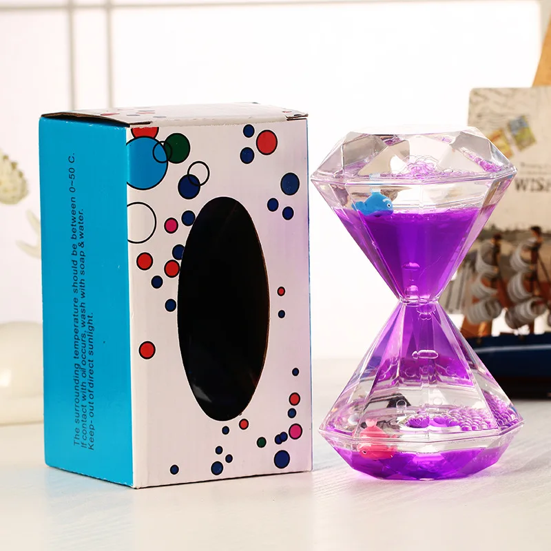 Moving Sand Liquid Motion Bubbler Timer Colorful Hourglass Calming ...