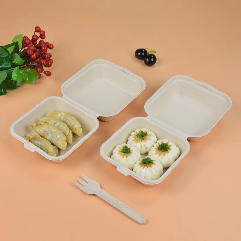 Natural Bagasse Clamshell Sugar Cane Bagasse Cutlery Sugarcane Bagasse ...