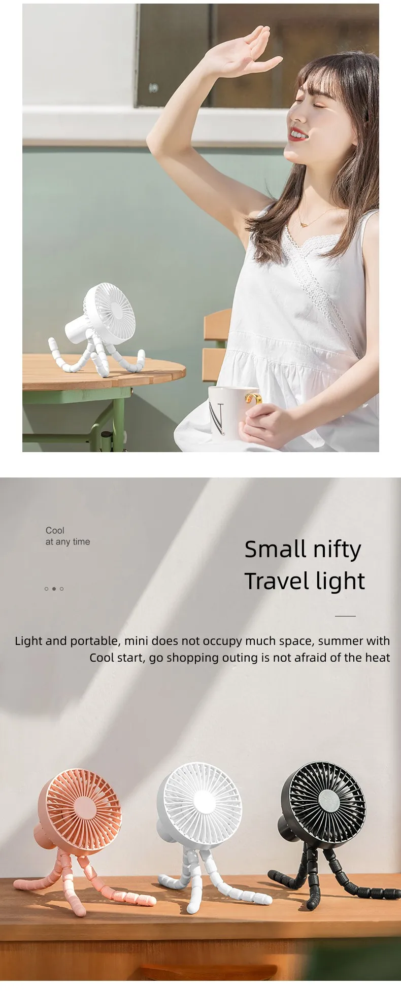 Foldable Flexible Octopus Catch Fans Tripod Hangable Outdoor ...