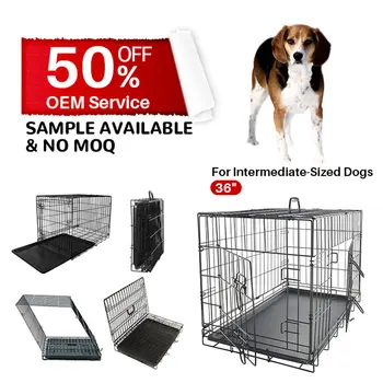 Metal Dog Cage Crate Kennel Foldable With Removable Tray Cages Animal ...