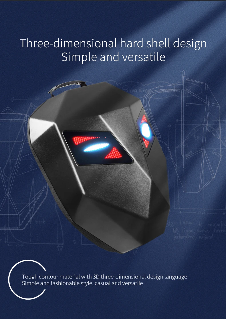 2023 Led Backpack Led Eye Backpack Men Led Cycling Back Pack Smart ...