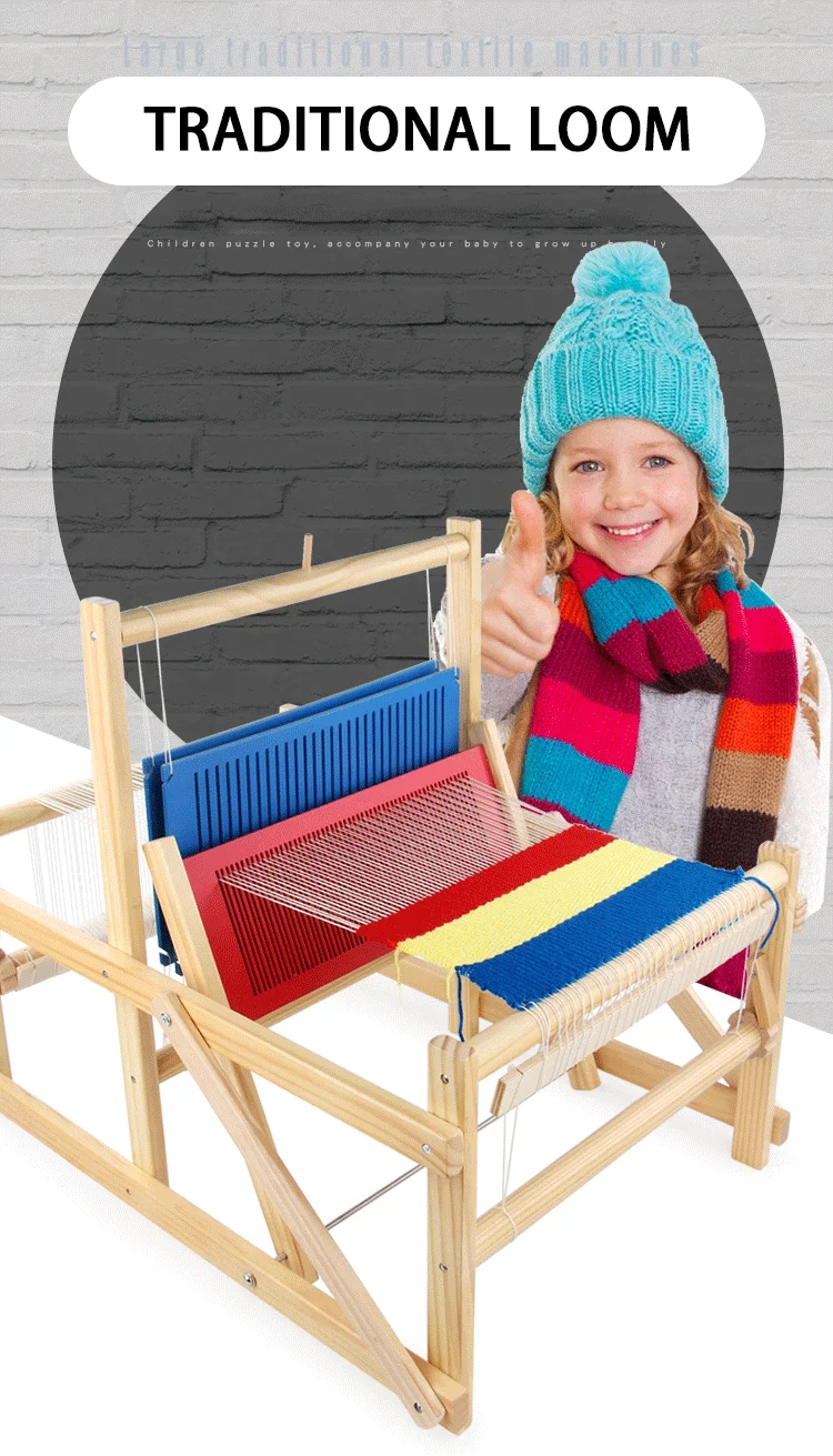 Wood Traditional Weaving Loom Machine Educational Toy Gift Knitting ...