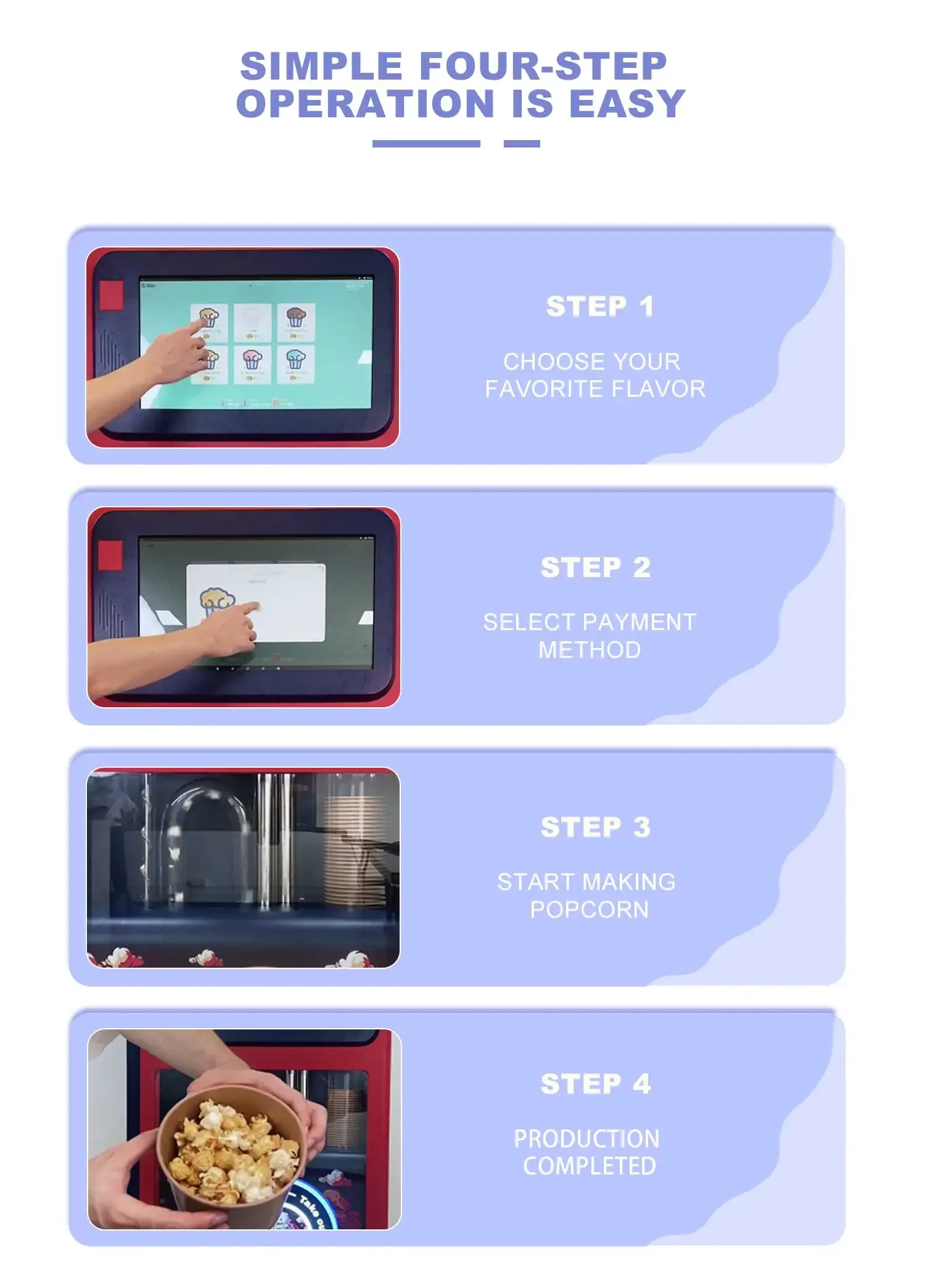 Automatic Popcorn Robot - High Productivity Vending Machine