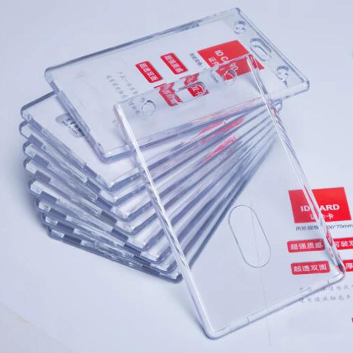 Transparent Acrylic ID Card Badge Holder - Durable & Clear