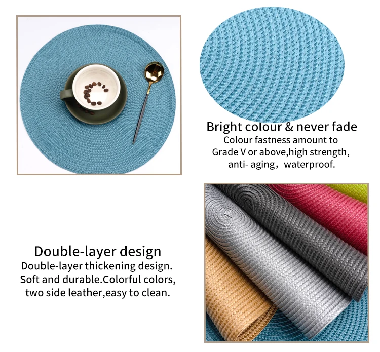 Starunk Modern Luxury Washable Non-slip Placemats Round Pp Material ...
