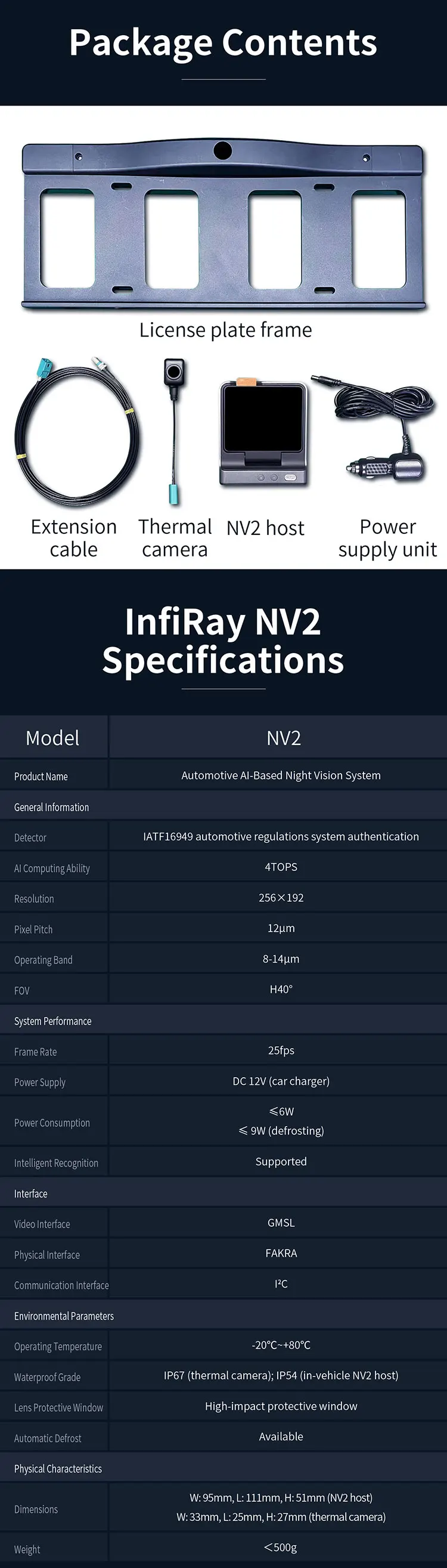 Infiray Nv2 Advanced Infrared Thermal Camera Automotive Thermal Rohs ...