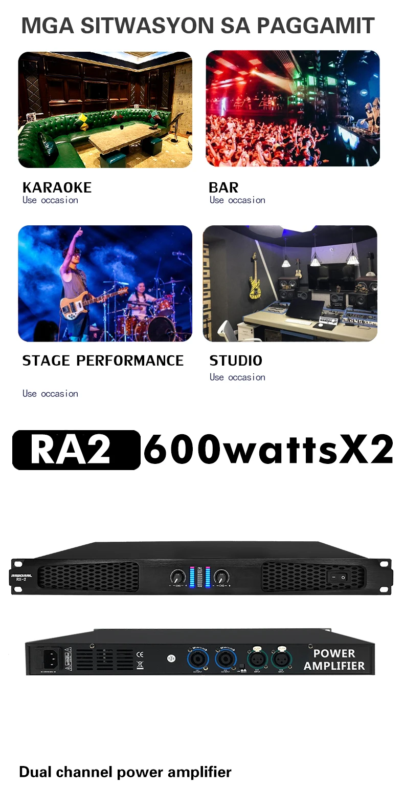 RA4 Power Amplifier - 1000W Professional Amplifier Stage