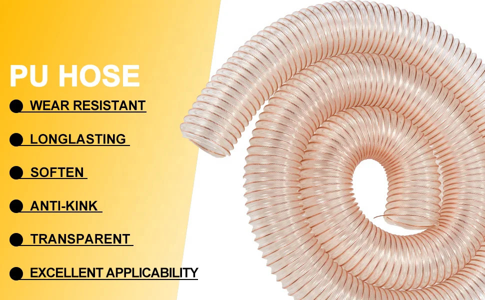 140mm Flexible Copper Reinforced PU Duct Hose - Heat Air Dust