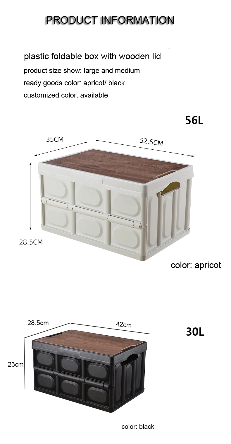 Plastic Folding Storage Bins Camping Collapsible Storage Box With ...