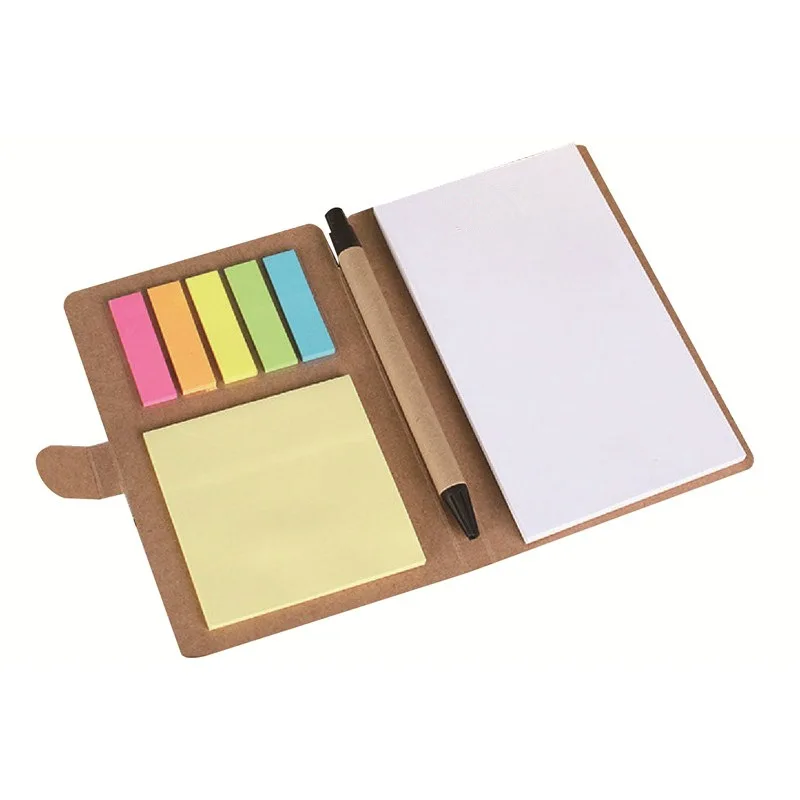 Kraft Paper Notepad Kraft Paper With Sticky Notes Custom Logo Printed ...