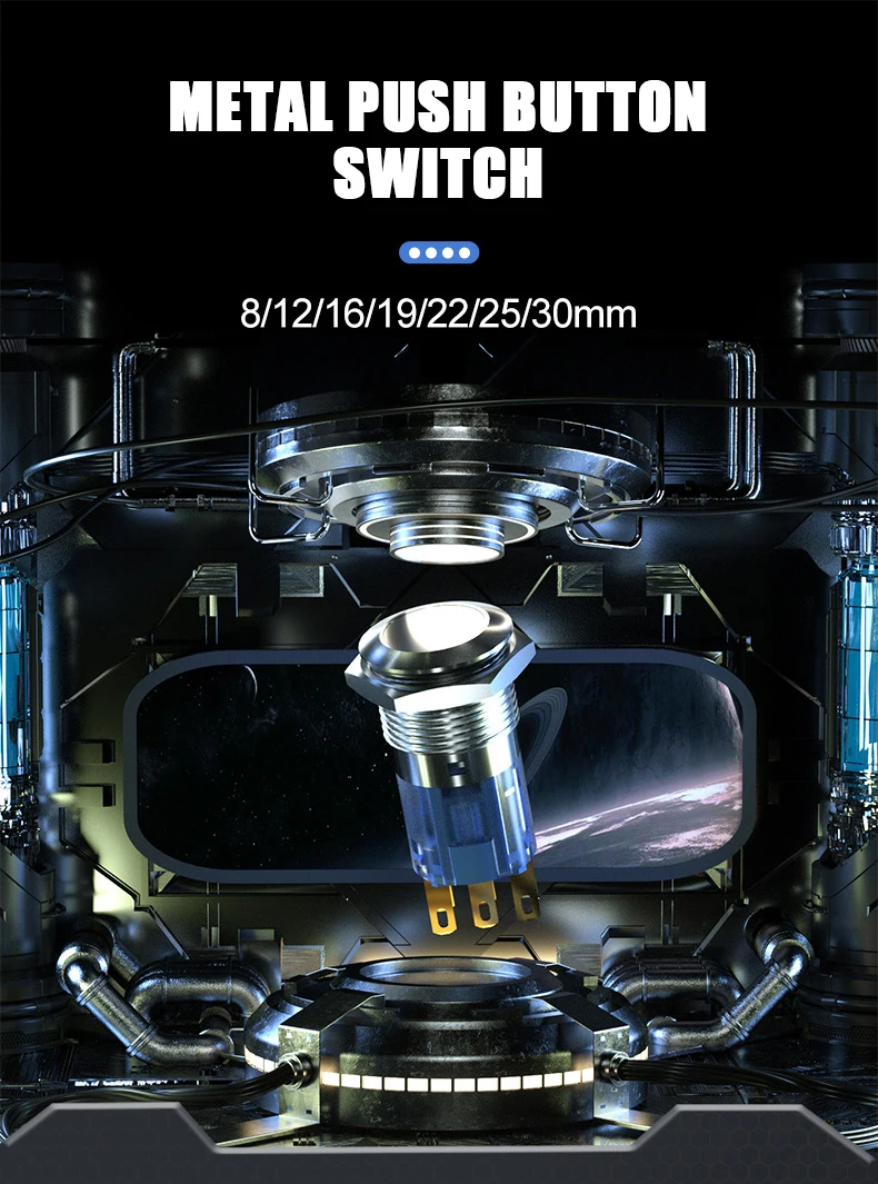 Kacon Kacon Metal Push-button Switch High Current 22mm Waterproof Self ...