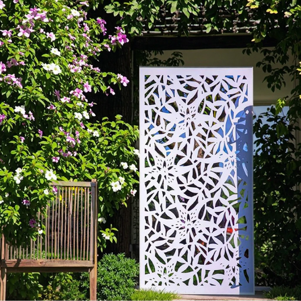 Modern Aluminum Laser Cut Garden Trellis Outdoor Yard Privacy Screen ...