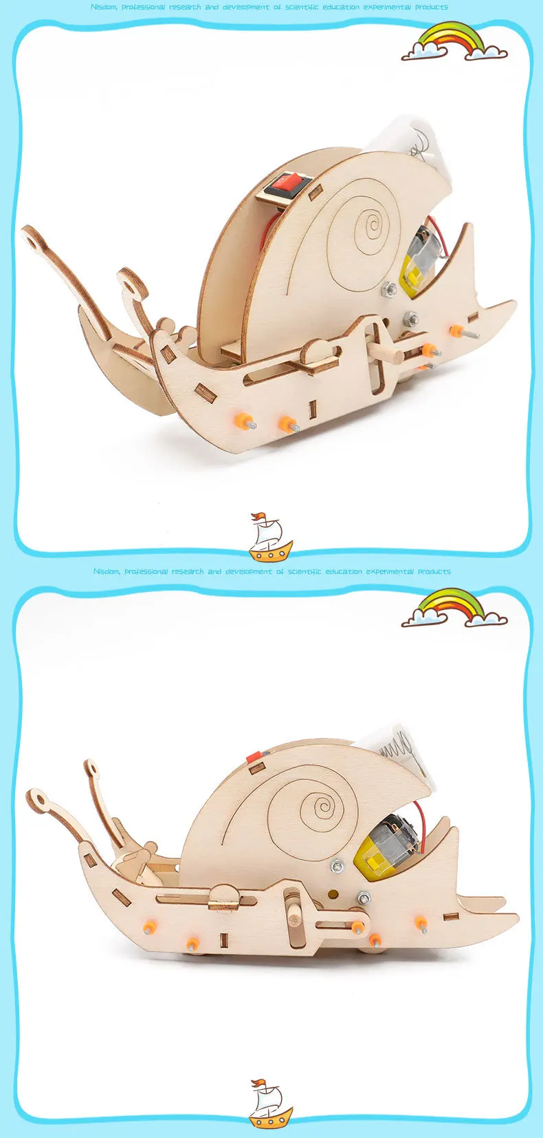 Primary Secondary Science Experiment Kit Electric Snail Toy for Physics ...