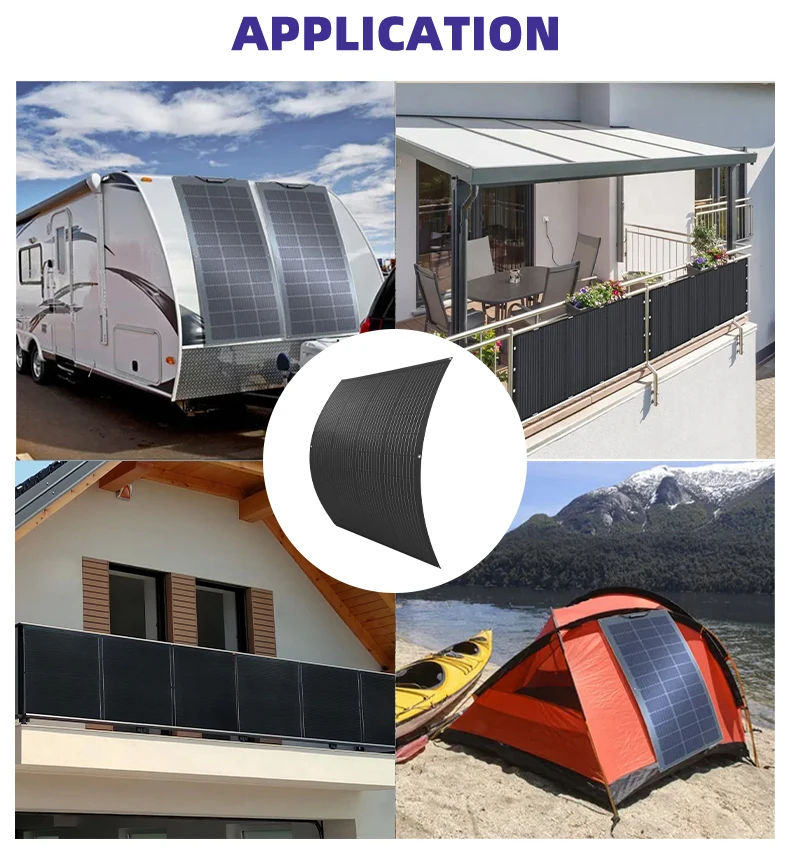 JCN Custom 200w Full Black Flexible Solar Panel for Cars