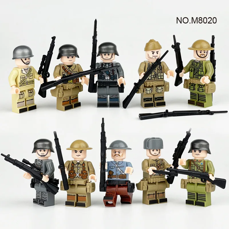Military Blocks Ww2 Soldiers With Guns And Weapons Army Soldier Small ...