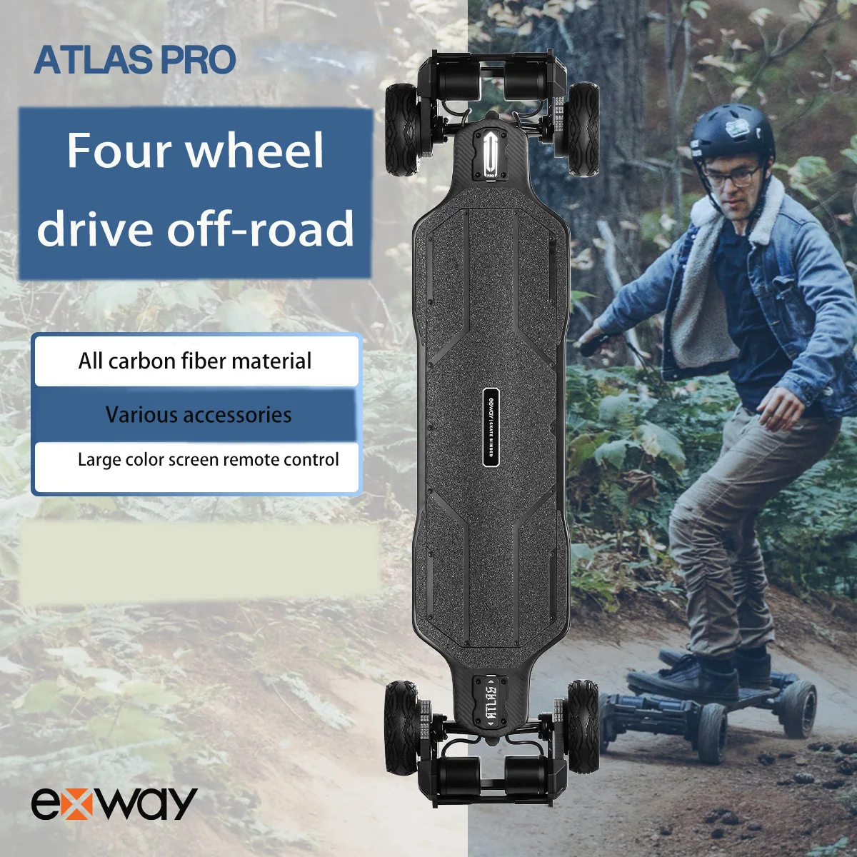 Good Product Exway Atlas Pro Off Road Electric Skateboard with Four ...
