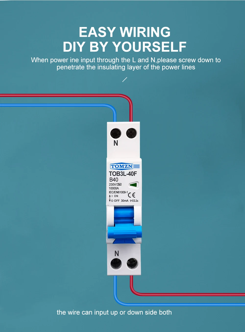 A Type B Curve Rcbo 1p+n 10ka Overcurrent Protection Circuit Breaker - Oem