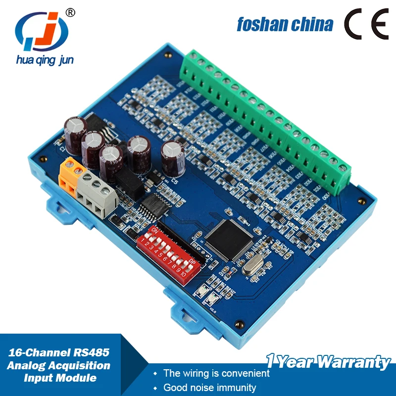 Huaqingjun 16-Channel RS485 Analog Input Module 0-20mA Data Acquisition RS485 Modbus RTU ...