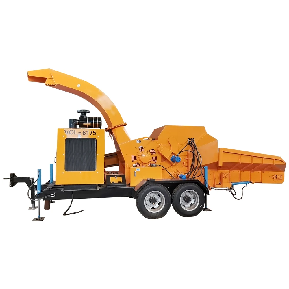 197hp Large Wood Crusher 4-wheel Traveling Wood Chipper With An Hourly ...