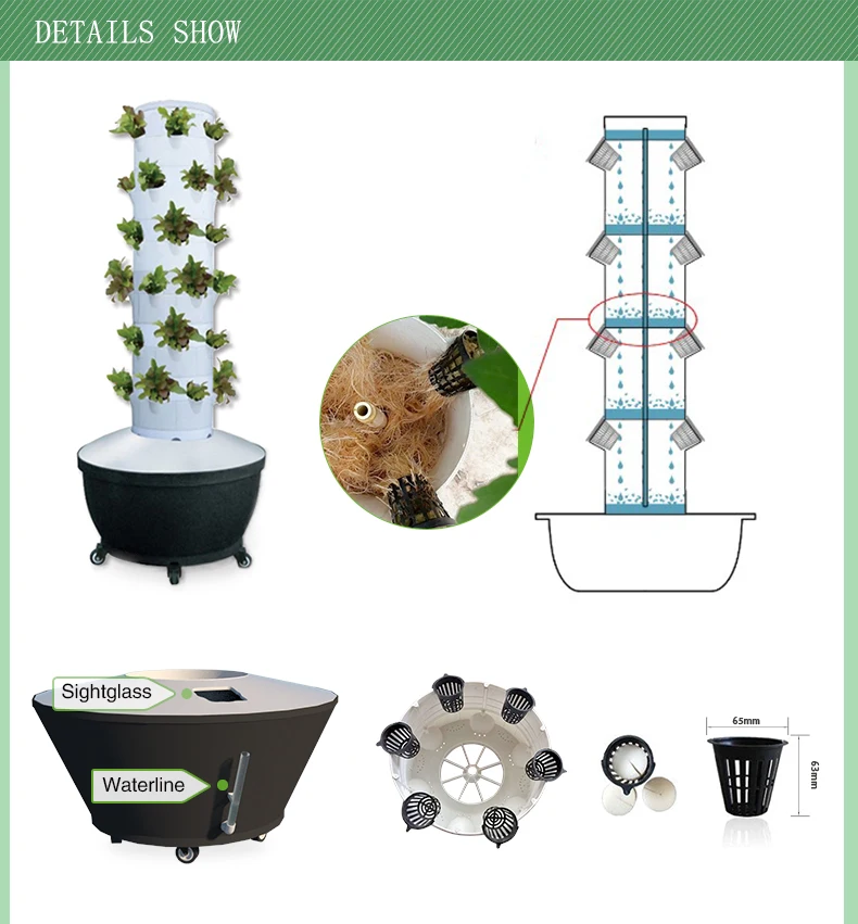 Vertical Hydroponic Tower - Efficient Growing System