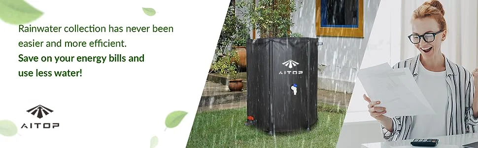 Collapsible Rain Barrel Rainwater Collection System Garden PVC Water ...