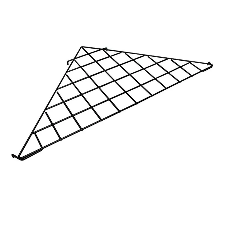Black Corner Triangle Wire Grid Shelf 24" X 24" X 32" For Gridwall ...