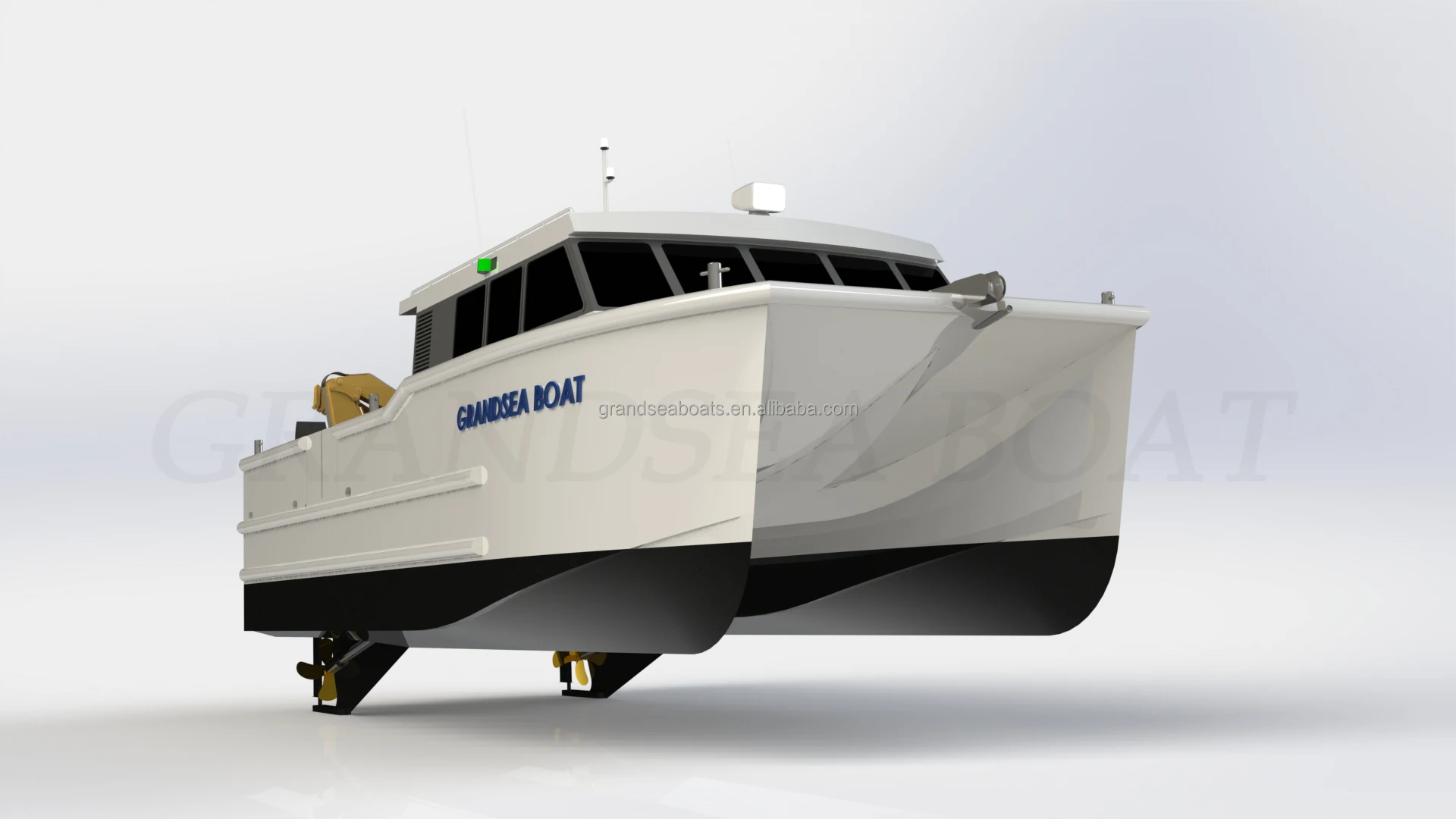 Grandsea 12m Aluminium Catamaran Work Boat New Sea Farm Work Boat with ...