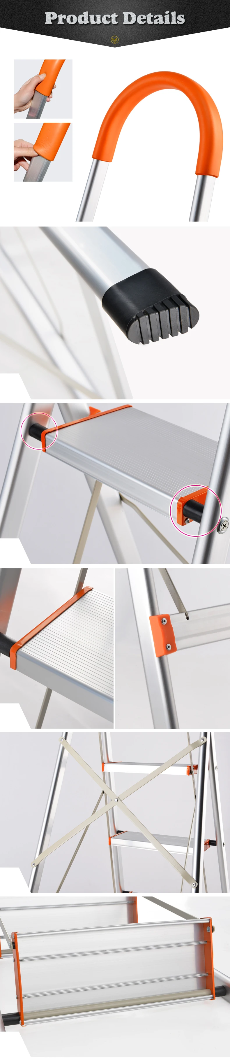 Aluminum Household Folding Handrail 2 Step Ladder Price - Buy Handrail ...