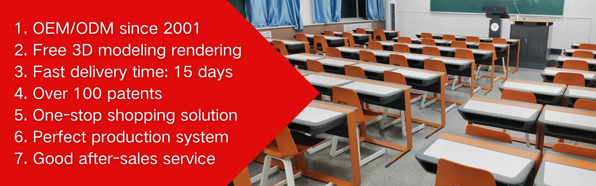 Modern Removable MDF Student Desk with Wheels School Furniture Set ...