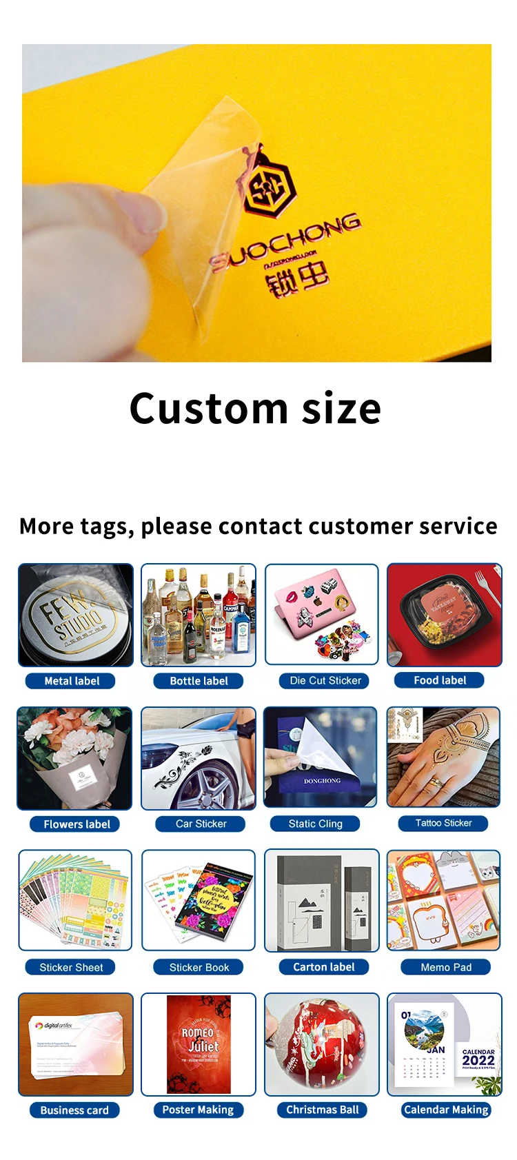 Custom Irregular Round Square Logo Sticker Gold Silver Pink Clothing ...