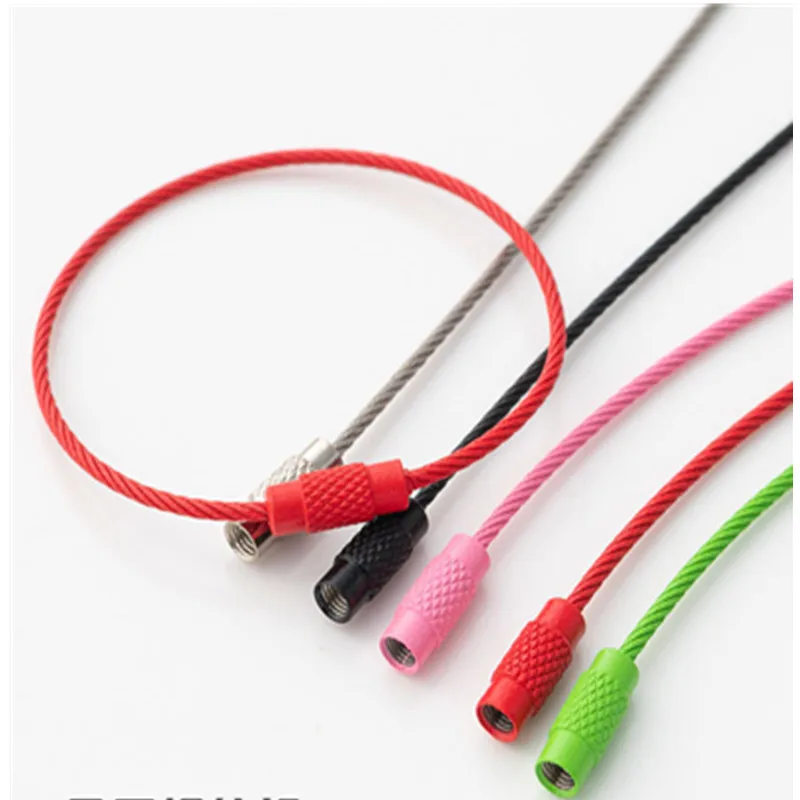 Wholesale Color Paint Wire Rope Key Ring Key Chain Diy Accessories ...