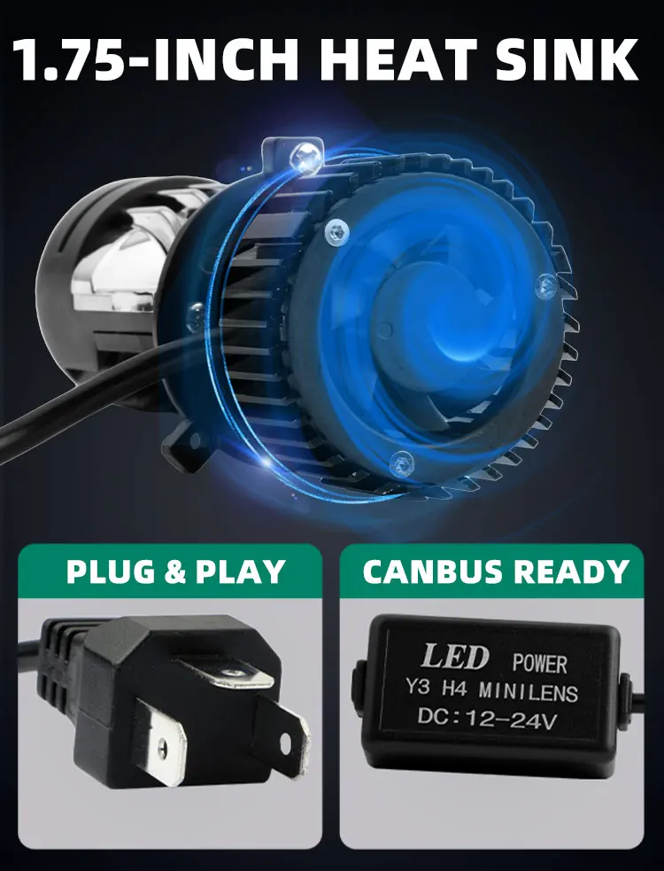 2023 Car Led Projector Y3 Y4 Y7 Led Headlight Super Bright Projector Mini H4 Led Laser Headlight ...