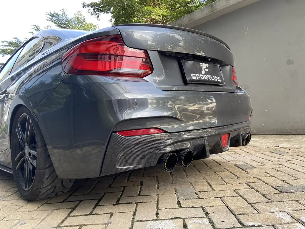 Jcsportline Carbon Fiber Rear Bumper Diffuser For Bmw F22 M235i Bumper ...