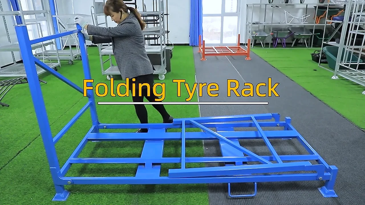 Powder Coating Warehouse Storage Stackable Metal Tire Rack Pallet - Buy ...