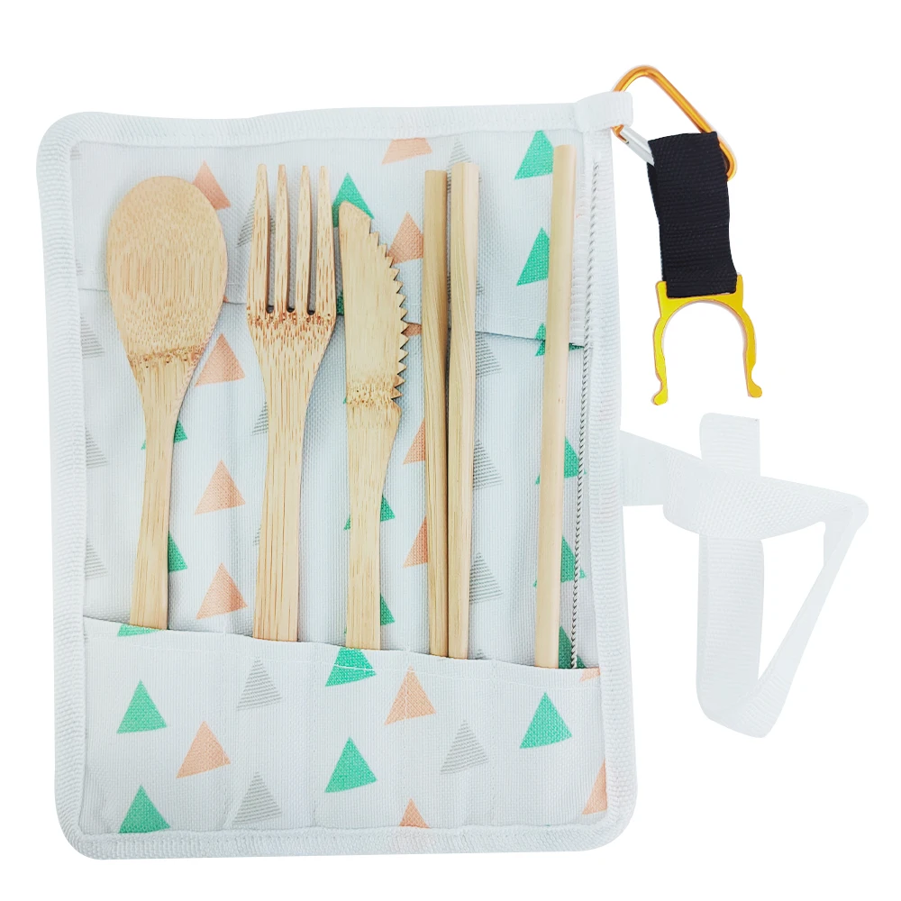 Bamboo Dining Utensil Set Custom Logo Pocket Travel Cutlery Set - Buy ...