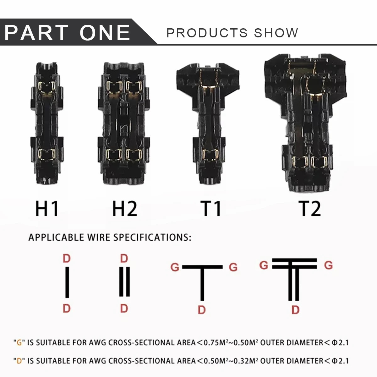 2 Pin 2 Way T Shape Wire Connector - Universal & Reliable