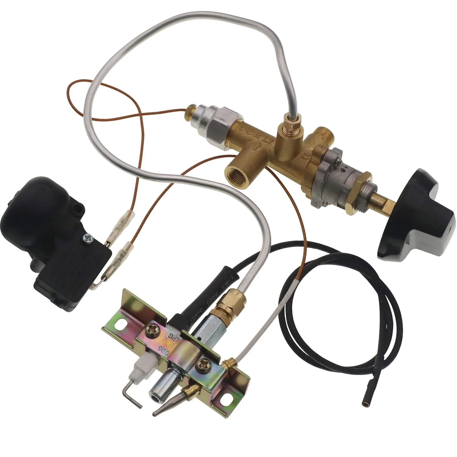 Brass Safety Valve Kit for Propane Fire Pit - Outdoor Use