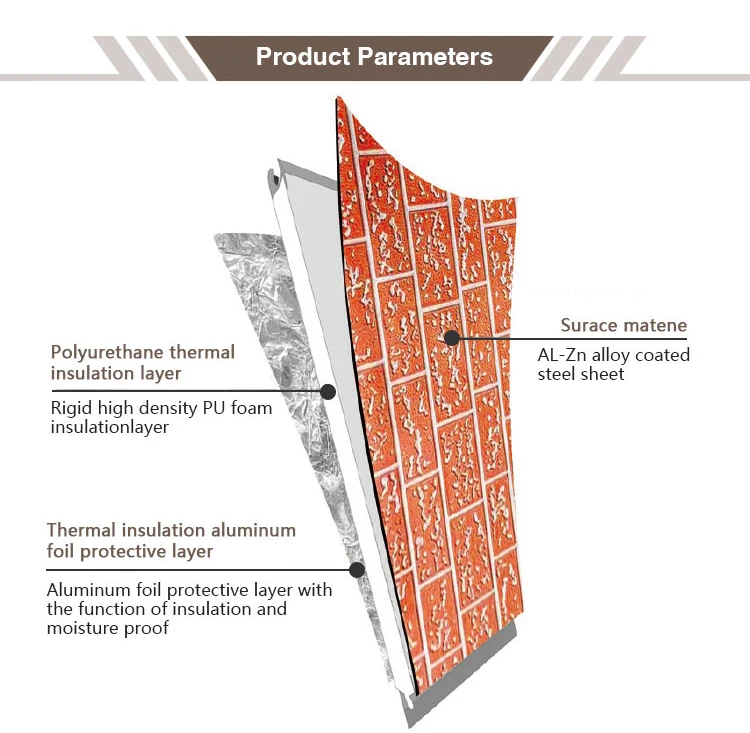 Exterior Wall Board Metal Cladding Wood Grain Decorative PU Foam ...